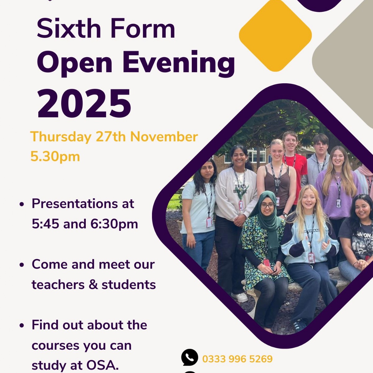 Oxford Spires Academy - 6th Form Open Evening - Thursday 27th November ...